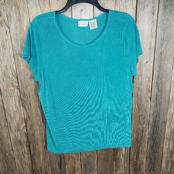 White Stag | Tops | White Stag L Teal Green Liquid Knit Short Sleeve ...